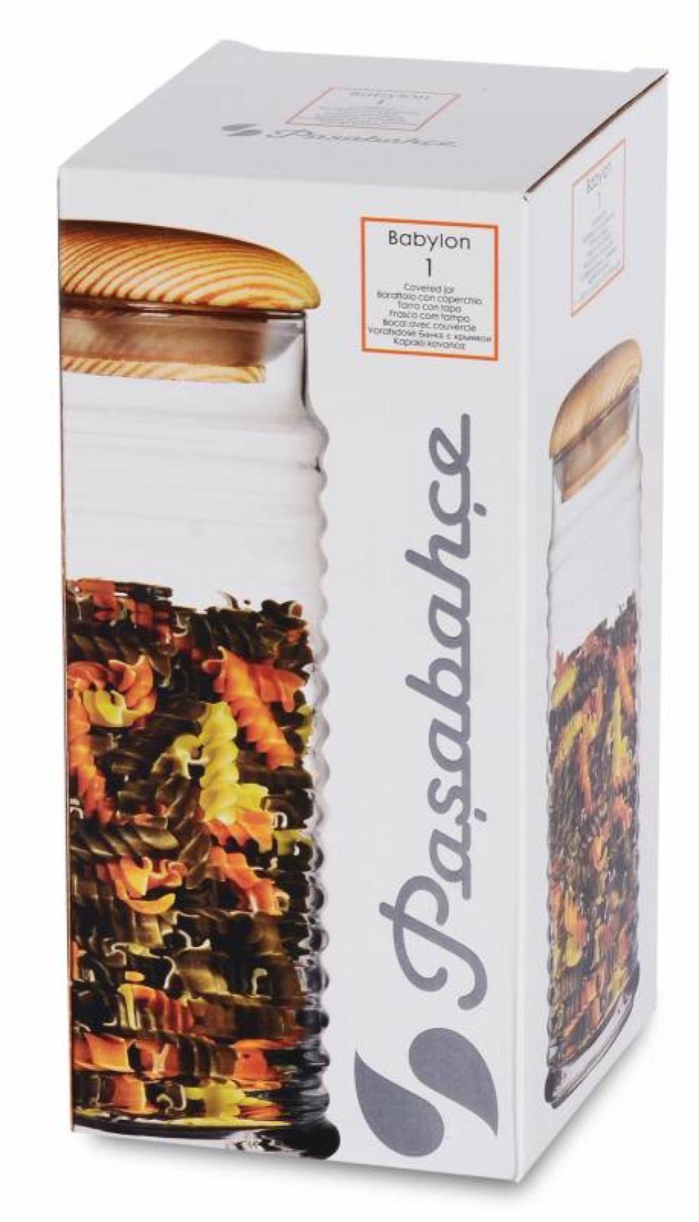 Paşabahçe 43183 Babylon Ahşap Kapaklı Kavanoz 1500 Cc - Şirin Kristal ...